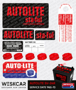Autolite Battery Group 24 SV-24R red (1965-70) Glue Caps kit - WESKCAR