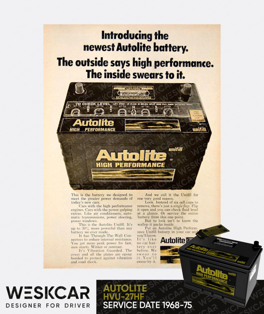 Autolite Battery High Performance unifill (1968-75) Sticker kit - WESKCAR