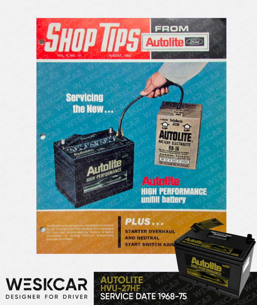 Autolite Battery High Performance unifill (1968-75) Sticker kit - WESKCAR