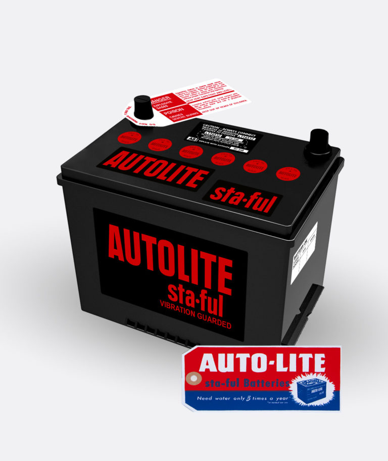 Autolite Battery Group 24 SV-24R red (1965-70) Sticker kit - WESKCAR