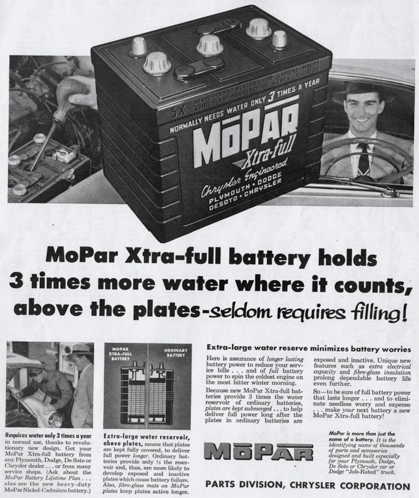 Mopar Battery Xtra-Full (1942-55) Sticker kit - WESKCAR