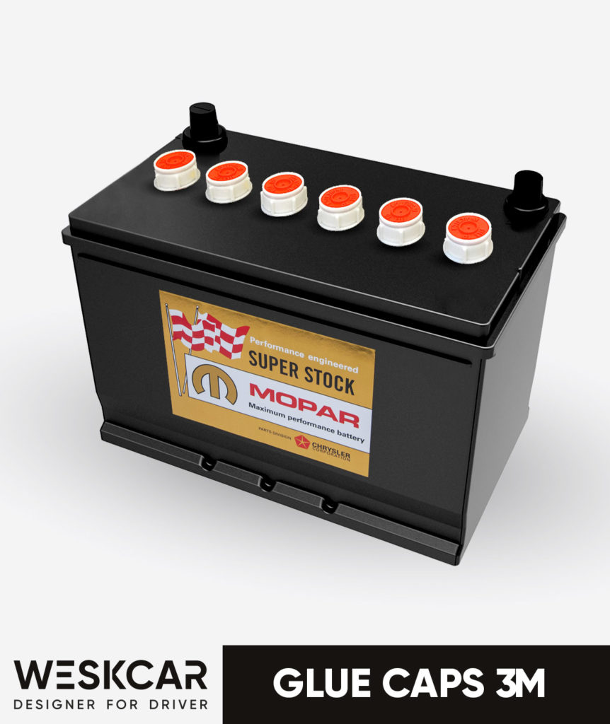 Mopar Battery Super Stock (1962-67) Glue Caps kit - WESKCAR