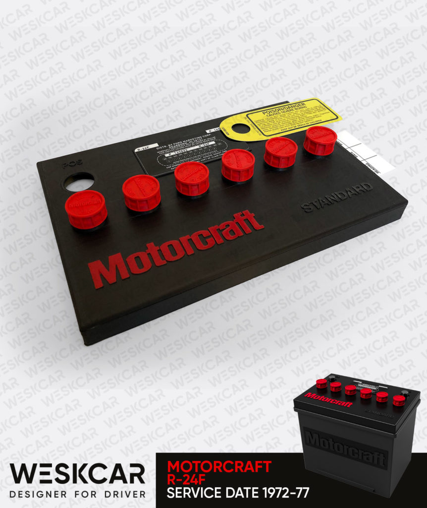 Motorcraft Battery Red Group 24 R-24F (1972-77) Battery topper