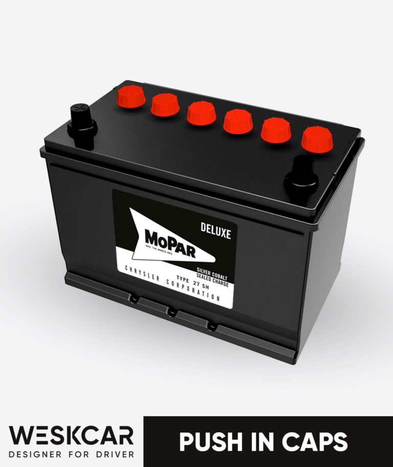 Mopar Battery 27SH (1959-1965) Red Push in Caps kit - WESKCAR